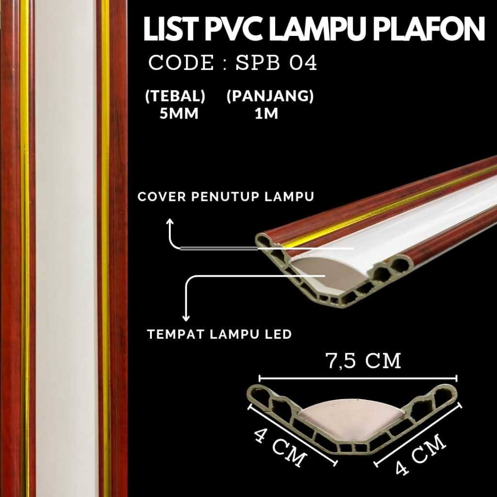 Jual List Lampu Plafon PVC/ List Gold/ List Lampu LED Termurah | Shopee ...