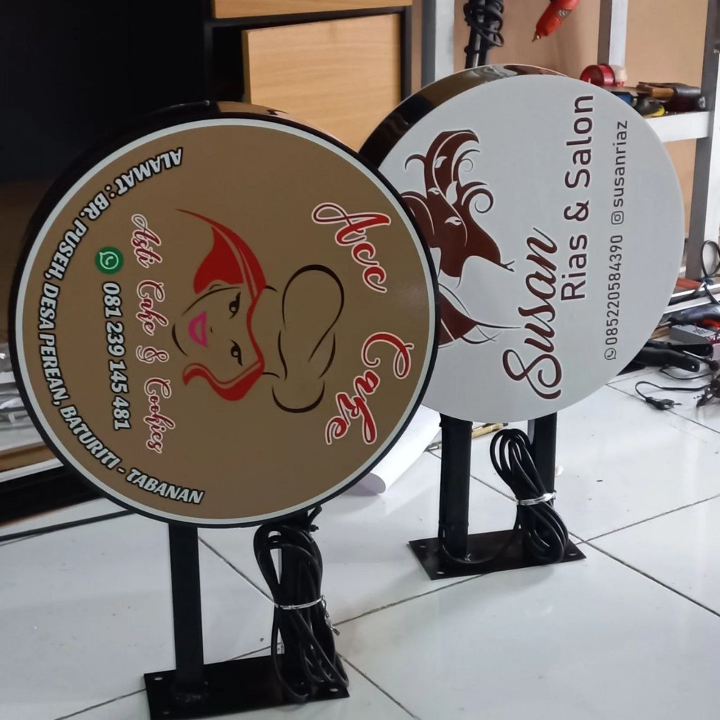 Jual Neon Box Indoor Outdoor 45x 45cm Premium Custom 2 Sisi + Bracket ...