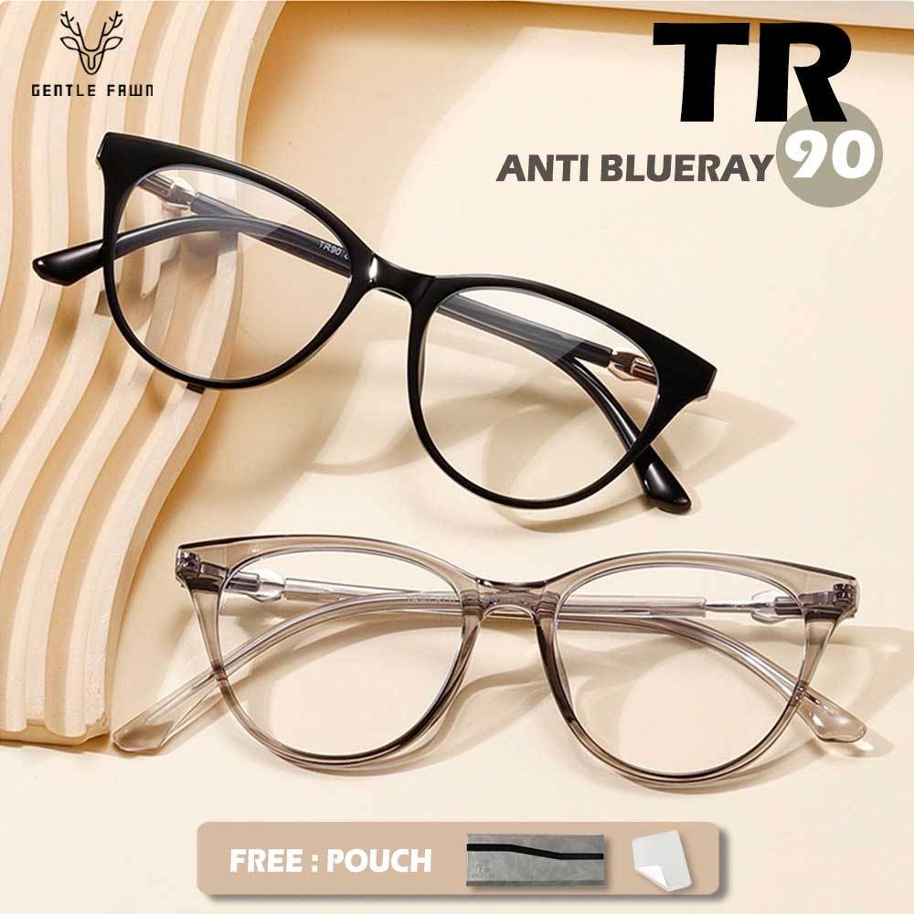 Jual Gentle Fawn Kacamata Anti Radiasi Blueray Bahan Tr90 Ringan dan Kuat Cat Eye Korean Style ...