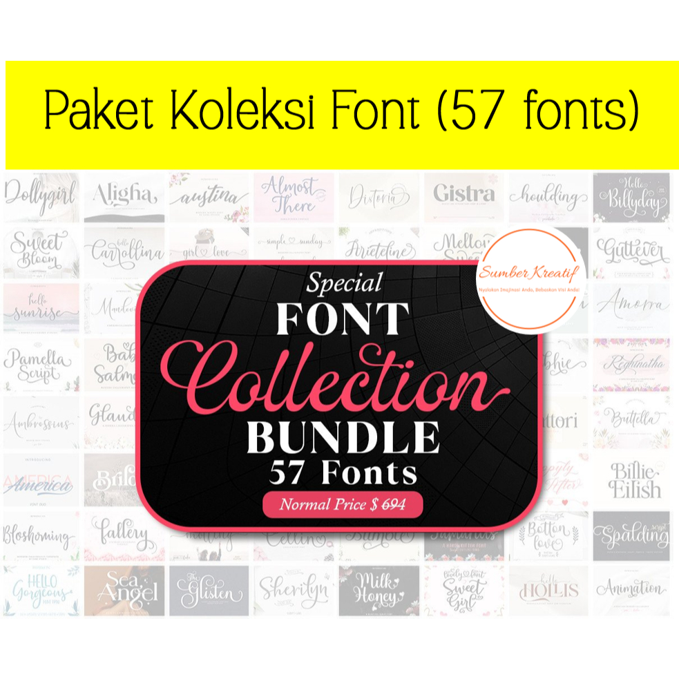 Jual Paket Koleksi Font (57 fonts) | Shopee Indonesia