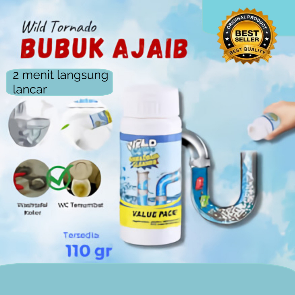 Jual WILD TORNADO Pembersih Pipa Saluran Air Anti Mampet Wastafel Wc Pipa PEMBERSIH PIPA TOILET ...