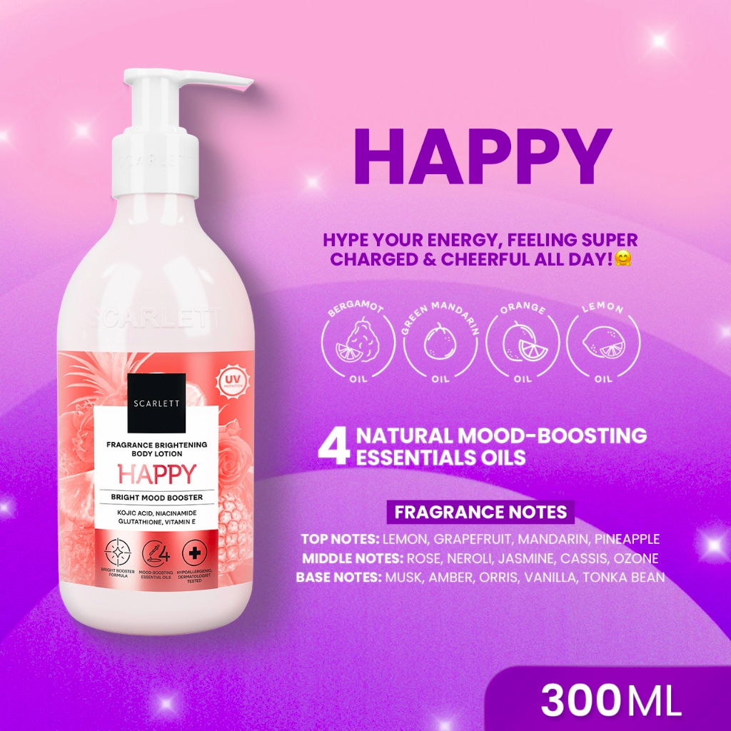 Jual Scarlett Whitening New Brightening Body Lotion Bright Mood Booster ...