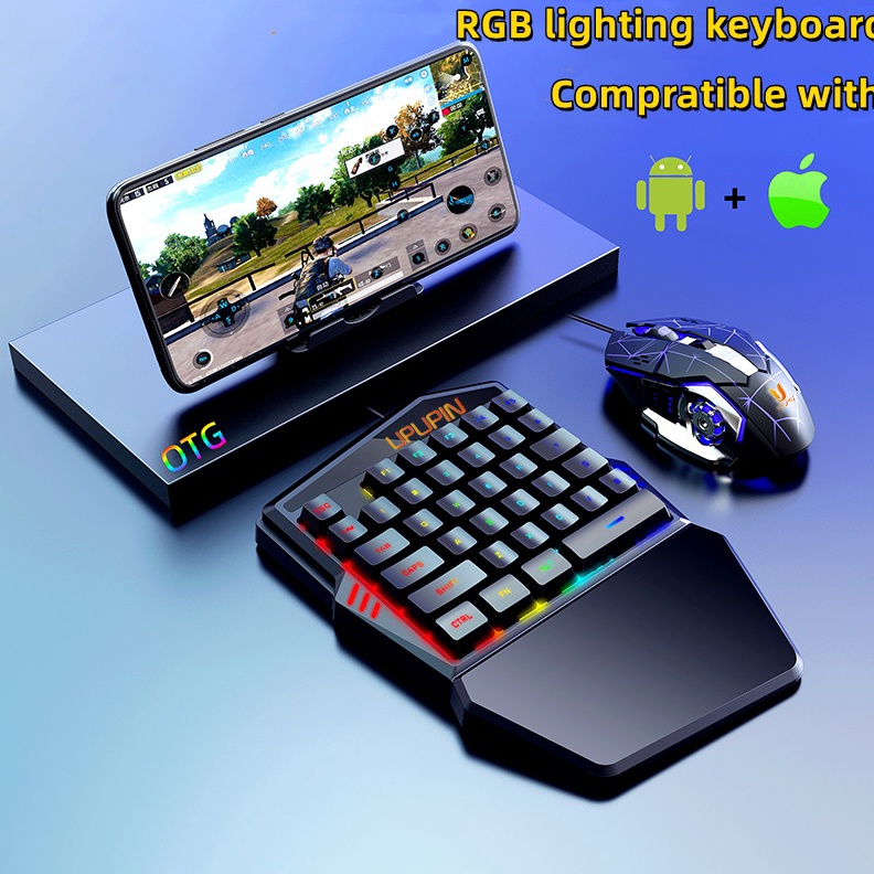 Jual UPUPIN Paket keyboard gaming dan MouseSingle Hand Gaming RGB ...