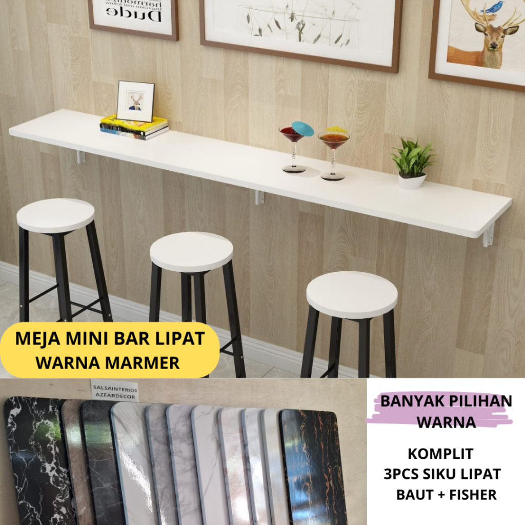 Jual Meja mini bar lipat meja coffe shop meja cafe motif marmer glosy ...