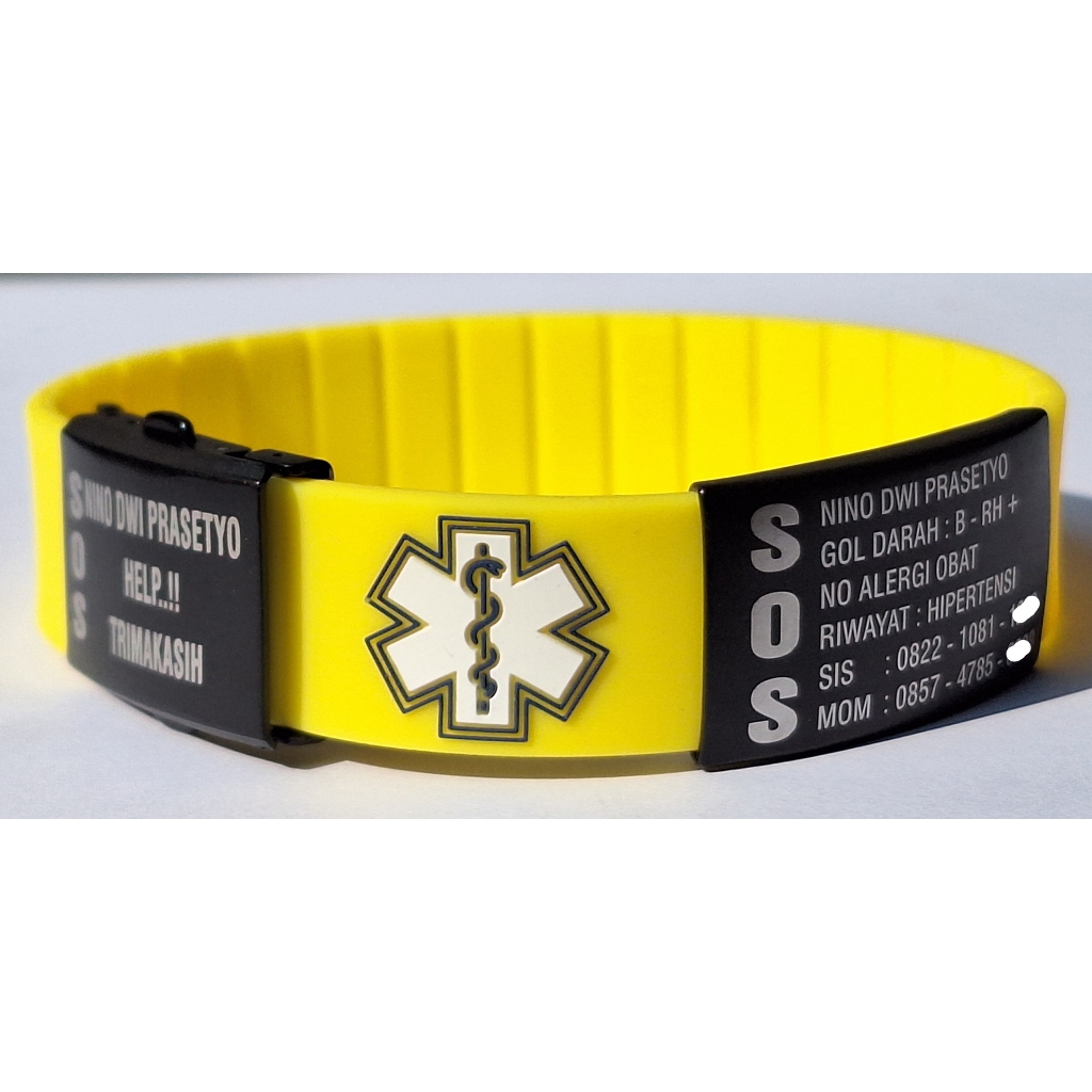 Jual Gelang Identitas logo band Gelang Kecemasan double data | Shopee ...