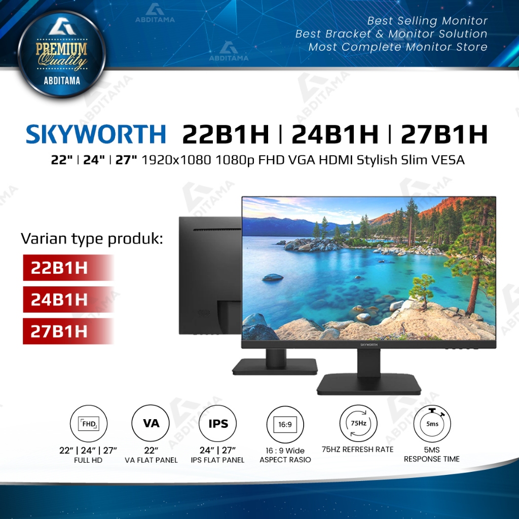Jual Monitor LED Business Monitor SKYWORTH 22" 24" 27" 22B1H 24B1H ...