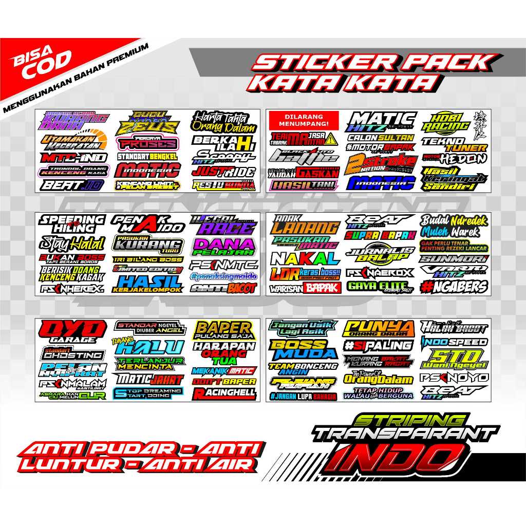 Jual STICKER PACK KATA KATA VIRAL / STICKER KATA KATA TERBARU / STICKER ...