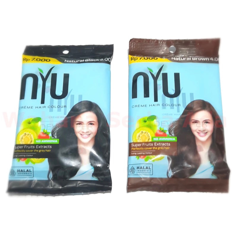 Jual ☘️ CHAROZA ☘️ NYU Creme Hair Color Sachet | NYU Hair Color ...