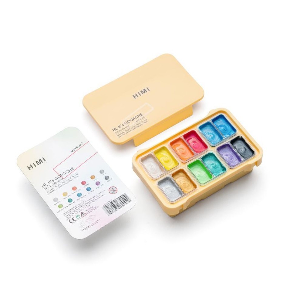 Jual MIYA Himi Metallic Gouache Set 12 x 12ml / Cat Metalik Gouache ...