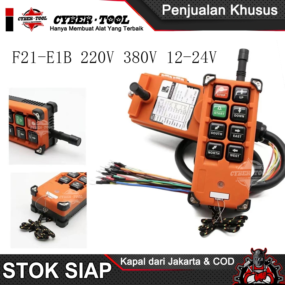 Jual Remote Nirkabel F21-E1B untuk Hoist Crane Industri Push Button 8 dengan tegangan AC 220V ...