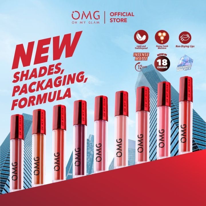 Jual (NEW SHADE) OMG Oh My Glam Matte Kiss Lip Cream │Mattelast Lip ...