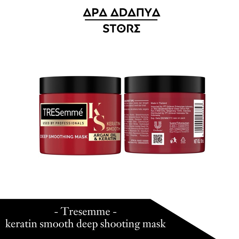 Jual Tresemme keratin smooth deep smooting hair mask 180ml | Shopee ...