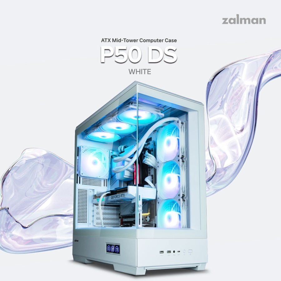Jual ZALMAN P50 DS WHITE MID TOWER PC CASE CASING GAMING CHASSIS ...