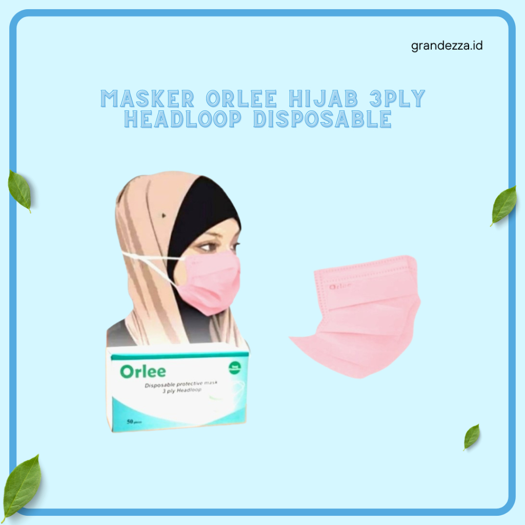 Jual Masker ORLEE Populer 3Ply 3 Ply Masker model Medis Hijab Headloop ...
