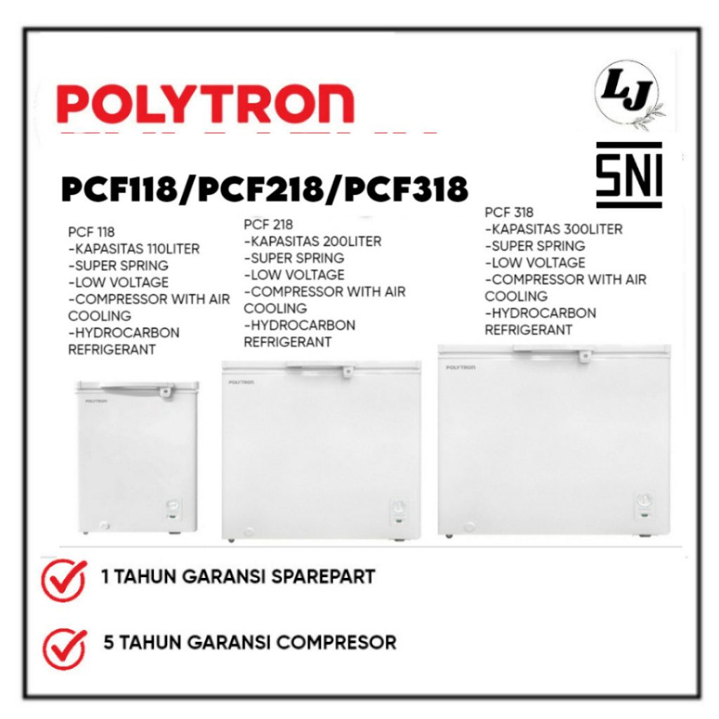 Jual Chest Freezer Polytron PCF118 / PCF218 / PCF318 Freezer Box ...