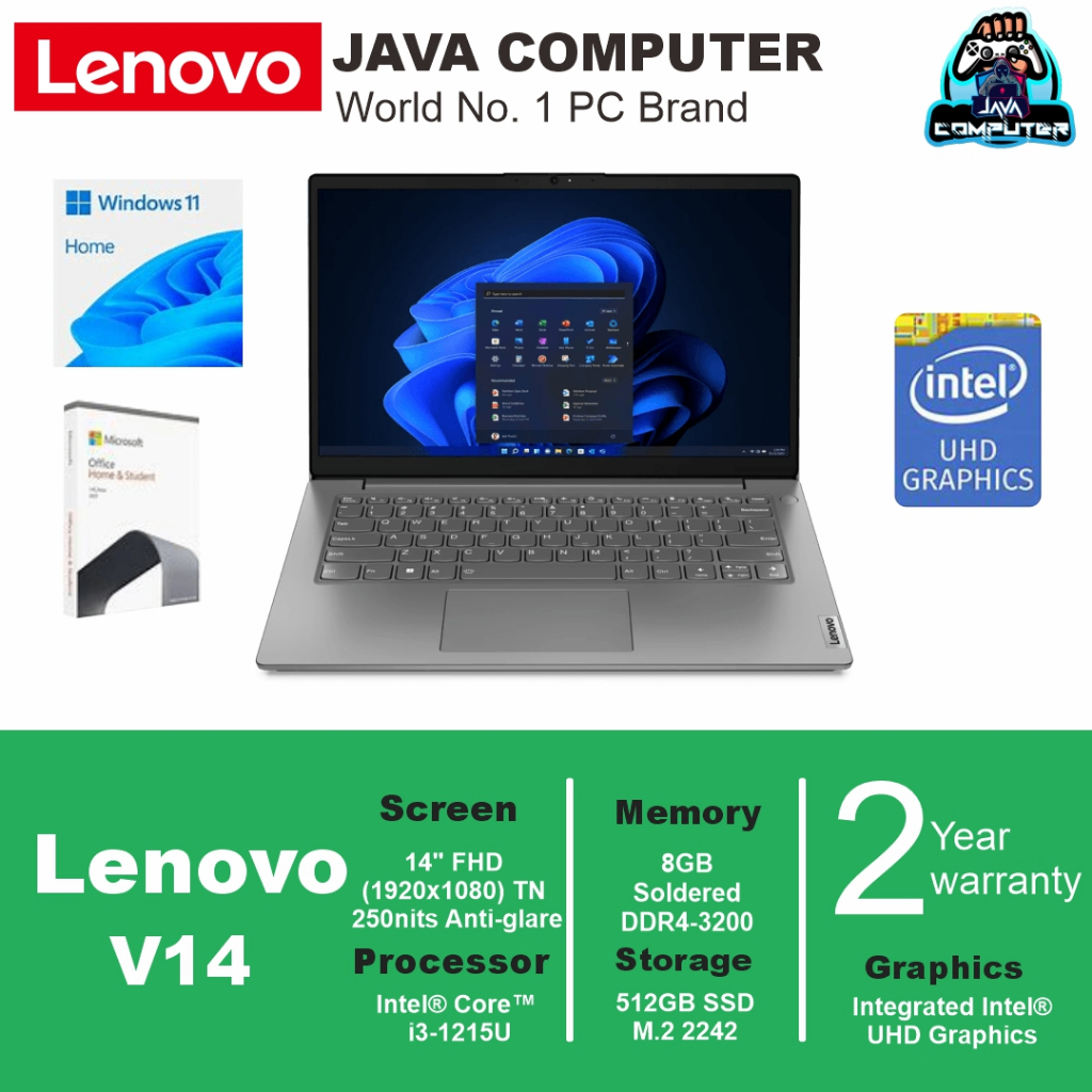 Jual Lenovo V14 Gen 3 IAP 82TS00DSID /i3-1215U/8GB/512GB SSD/DOS/14" FHD | Shopee Indonesia