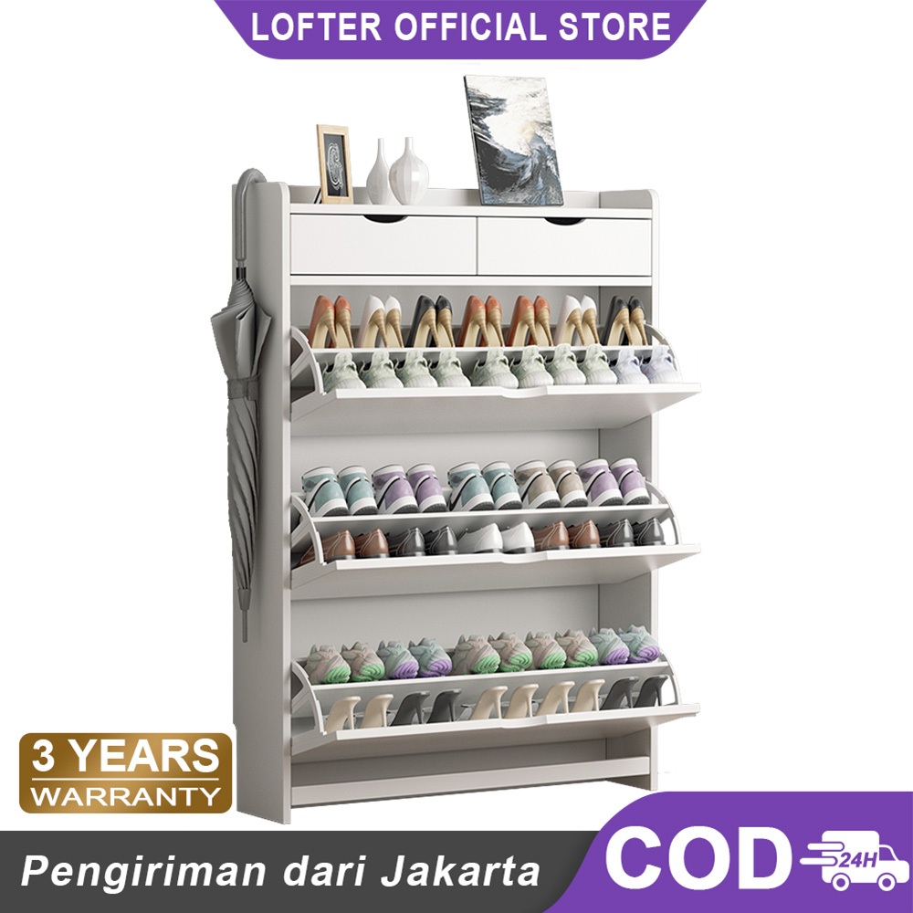 Jual LOFTER Rack Sepatu lemari sepatu rack sepatu kayu Modern Shoe ...