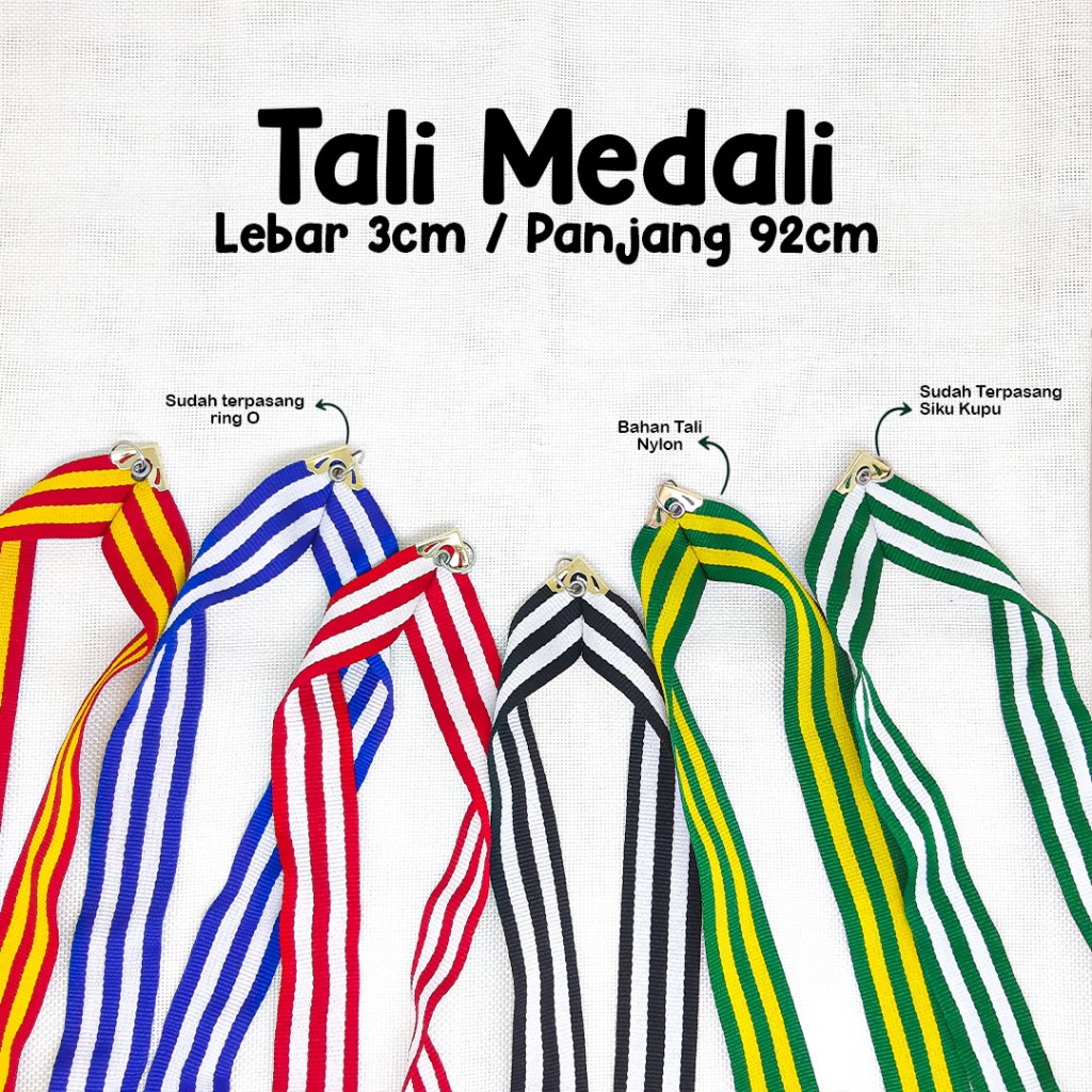 Jual TALI MEDALI LEBAR 3CM SUDAH TERPASANG SIKU TANPA MINIMAL ORDER ...