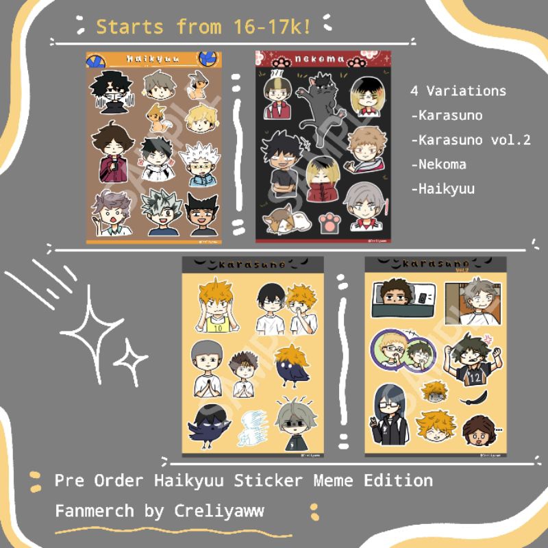 Jual Haikyuu Sticker Sheet Meme Edition By Creliyaww | Shopee Indonesia
