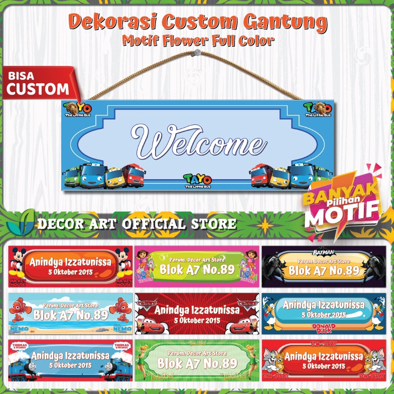 Jual SERBA SERBI Bisa Custom DecorArt 3x1 Cm Custom Hiasan Dinding Kayu ...