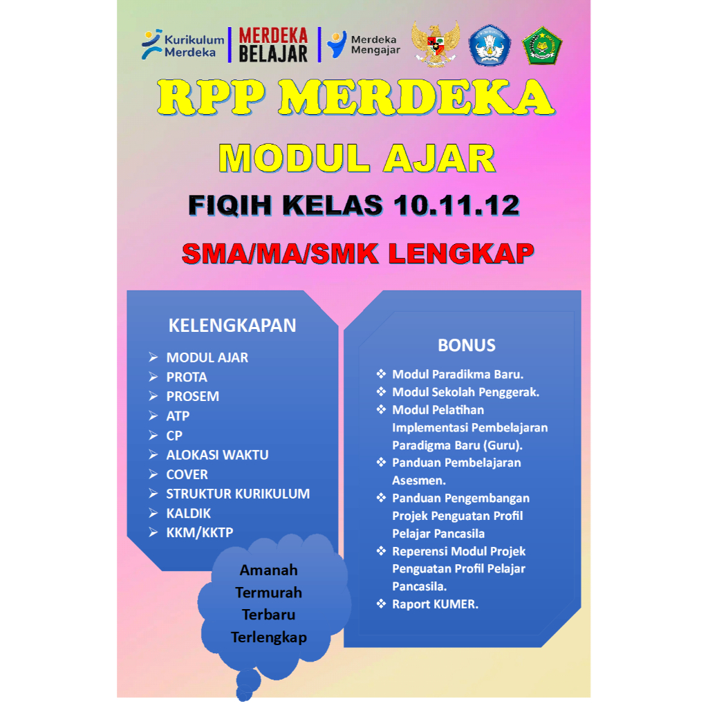 Jual Modul Ajar Fiqih Kelas 10.11.12. SMA/MA/SMK Kurikulum Merdeka | Shopee Indonesia