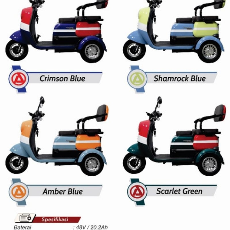 Jual Sepeda Listrik Roda Tiga MAXIMUS BY PACIFIC 20AH 48V 650 WATT ...