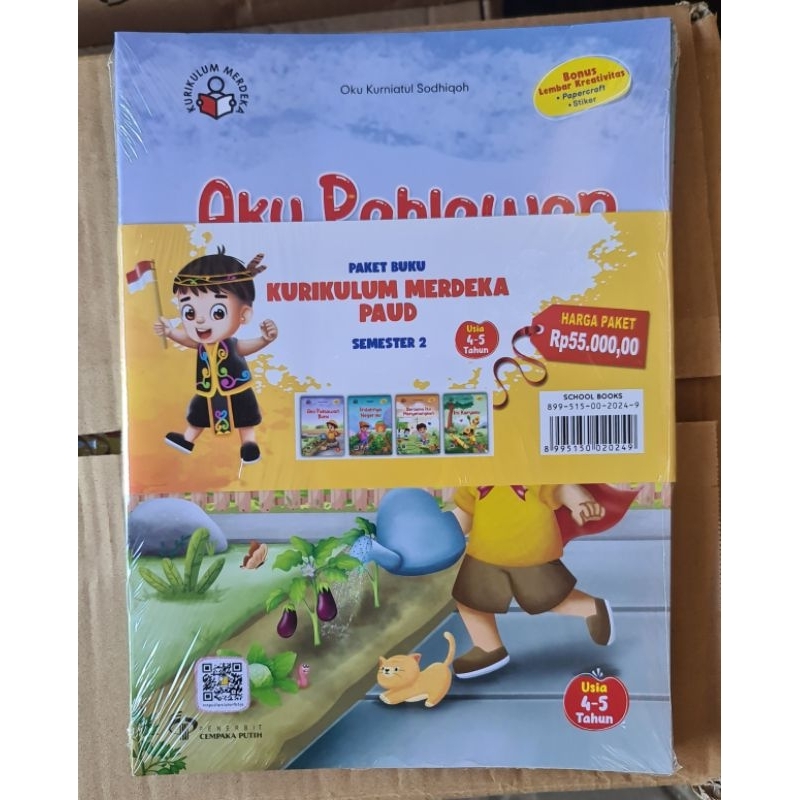 Jual Buku Paket Kurikulum Merdeka TK / PAUD Usia 4-5 Tahun Semester 2 TA 2024 Cempaka Putih ...