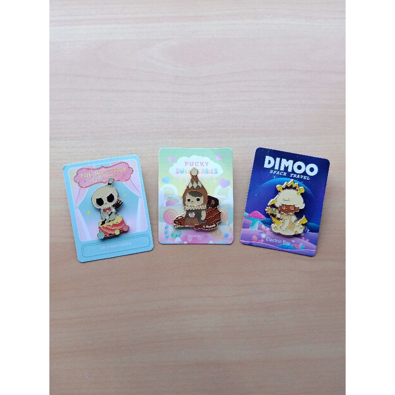 Jual Pin Enamel Popmart Dimoo Labubu Pucky Ori | Shopee Indonesia