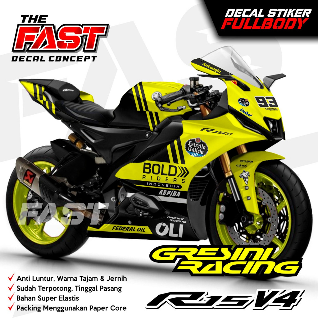 Jual TERBARU Decal Sticker R15 V4 Fullbody Stiker Decal Motor R15 v4 ...