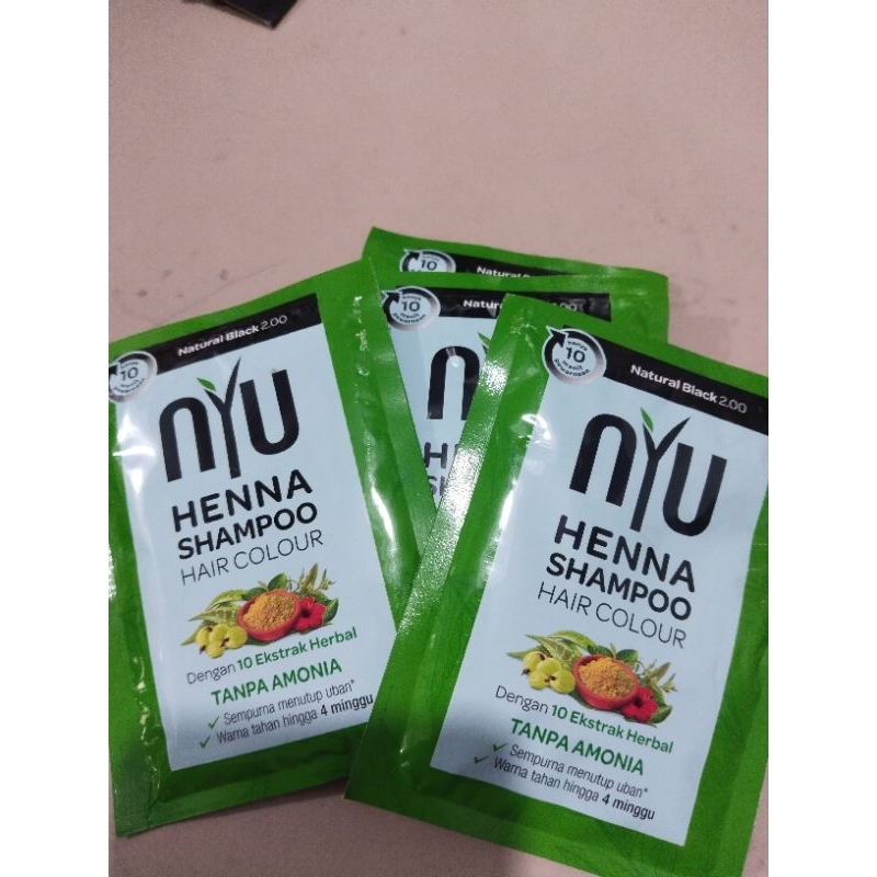 Jual Nyu henna shampoo hair colour 20 ml | Shopee Indonesia