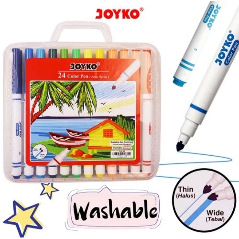 Jual Joyko Color Pen (24-warna) CLP -05 ( PER SET ) | Shopee Indonesia