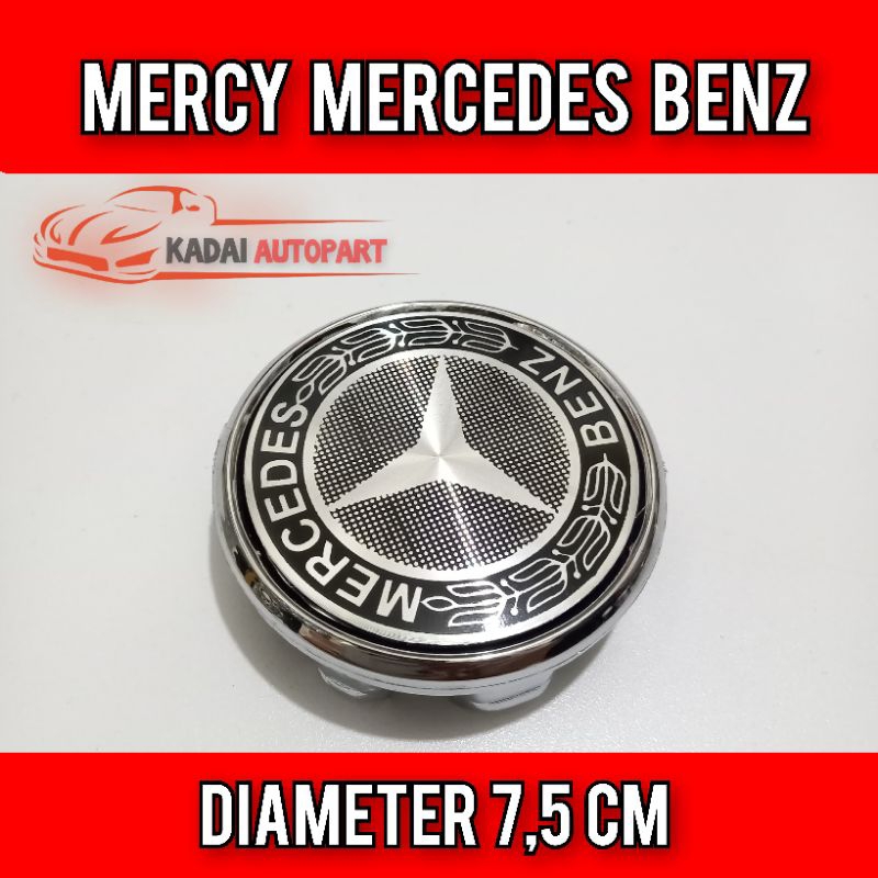 Jual Dop roda tutup velg Mercy Mercedes-Benz diameter 7,5 cm harga (1 ...