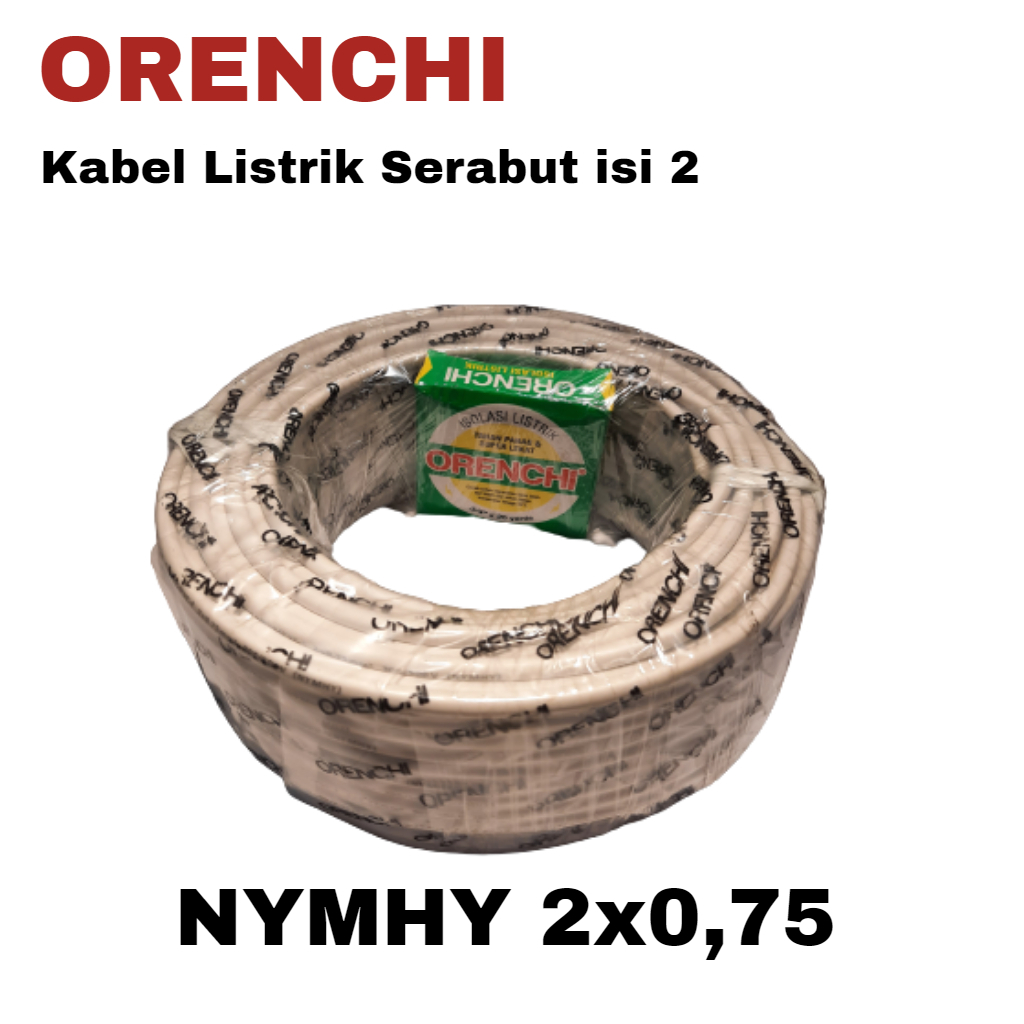 Jual Kabel NYMHY 2x0,75 Orenchi Kabel Listrik Serabut isi 2 / Kabel Meteran | Shopee Indonesia