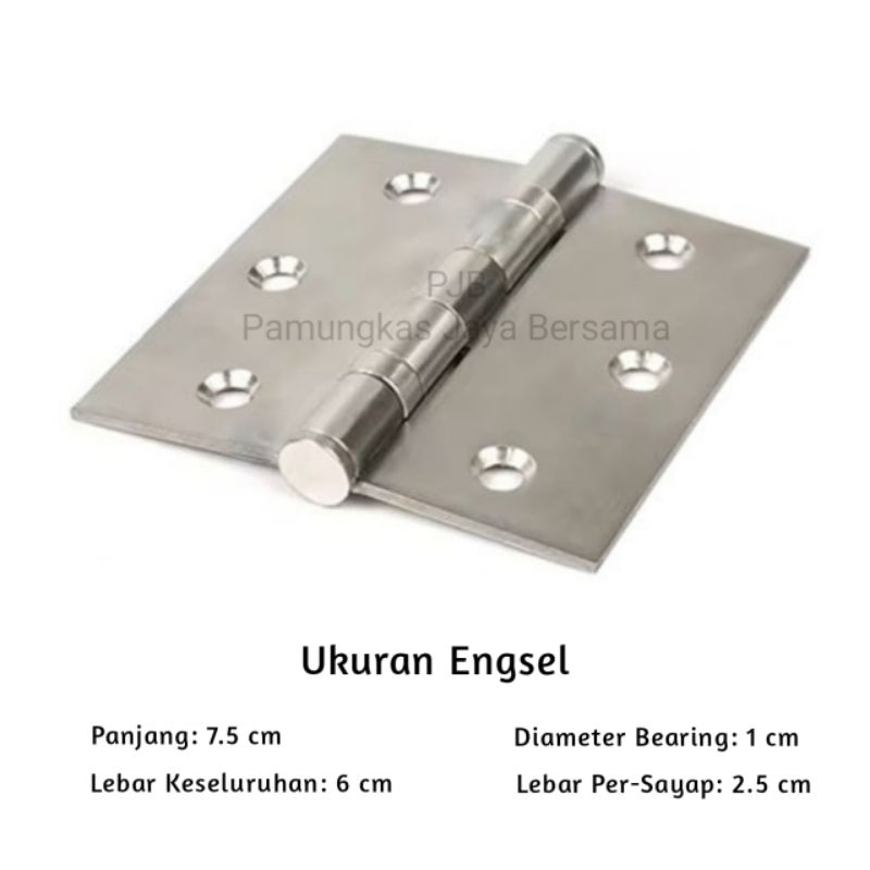Jual Engsel Jendela Beton Kayu Alumunium Tebal 3" Inch Kuat Kokoh Tidak ...