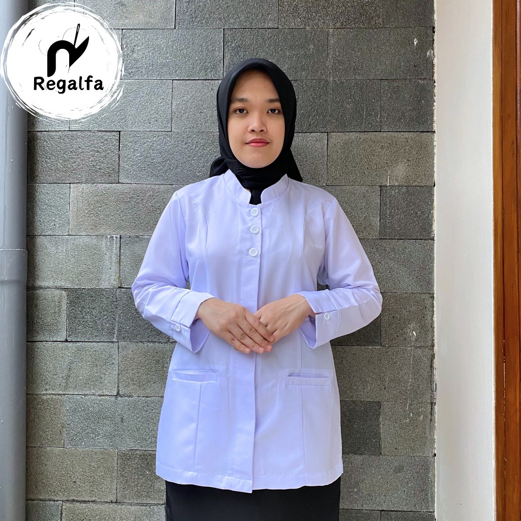 Jual Atasan Baju PDH Putih Wanita PNS Kemeja Kerja Dinas ASN Model Saku ...