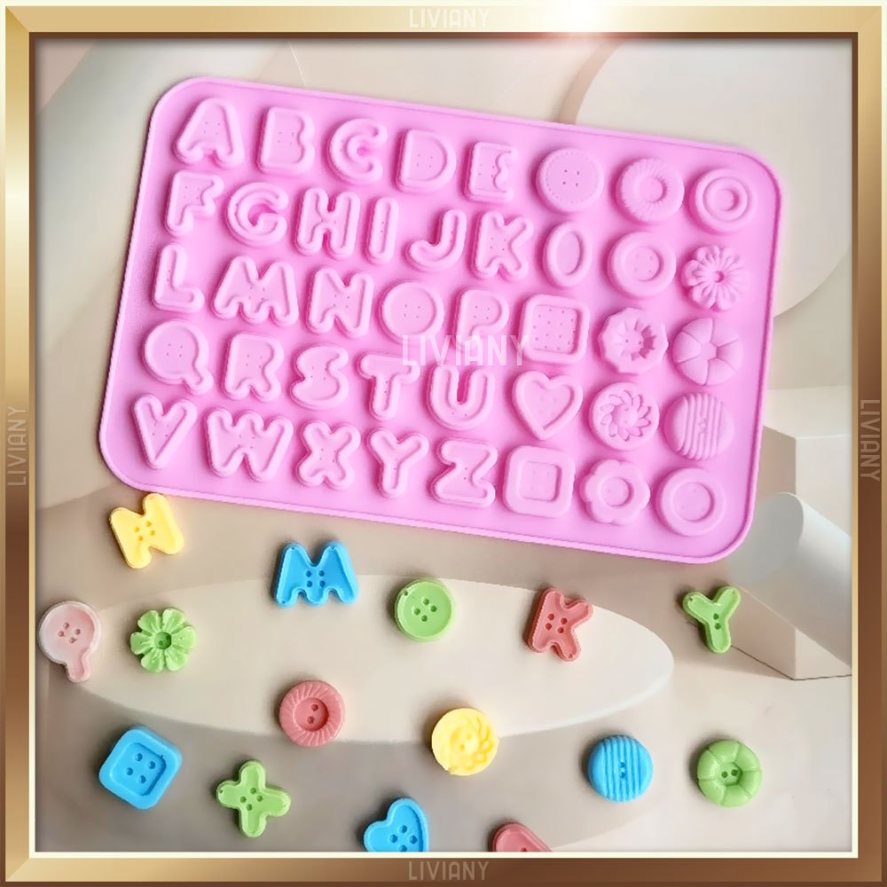 Jual Cetakan Silikon Coklat Permen Jelly Es Huruf Kancing , Silicone ...