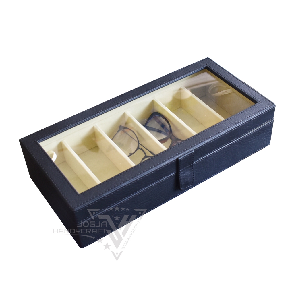 Jual Kotak Tempat Kacamata isi 6 Glasses Box Organizer Box penyimpanan ...