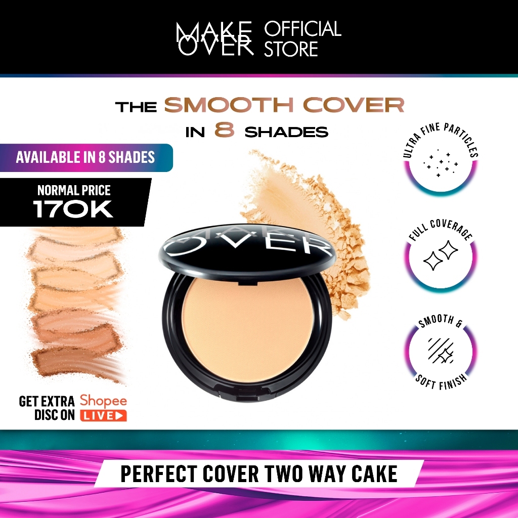 Jual MAKE OVER Perfect Cover Two Way Cake | Shopee Indonesia