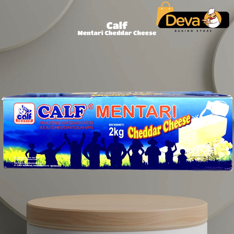 Jual Calf Mentari Cheddar Cheese - Keju Calf Mentari 2kg | Shopee Indonesia