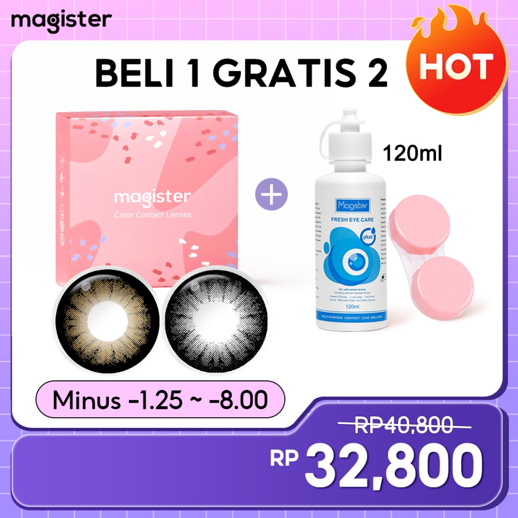 Jual [-1.25 s/d -6.50] Magister Soflens 14.5mm Minus 1Pasang Hitam ...