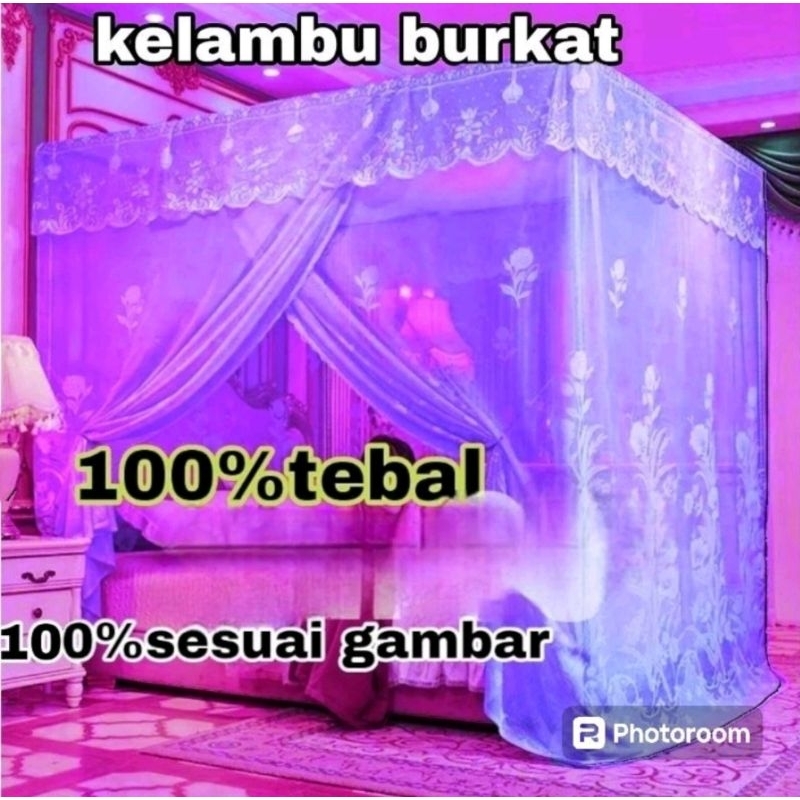 Jual KELAMBU TIDUR BURKAT SUPER JUMBO MOTIF BUNGA | Shopee Indonesia