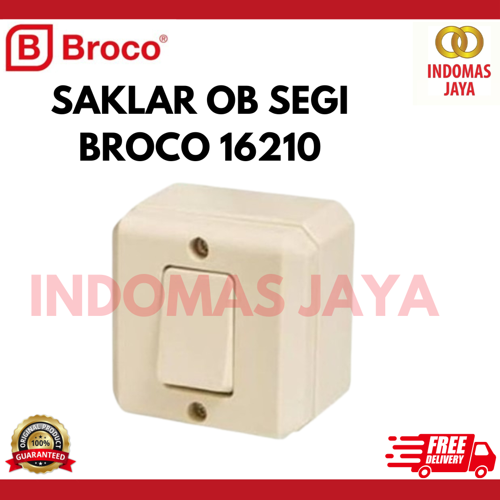 Jual BROCO OB SAKLAR ENGKEL SEGI CREAM 16210 - 1621011 SINGLE SWITCH ...