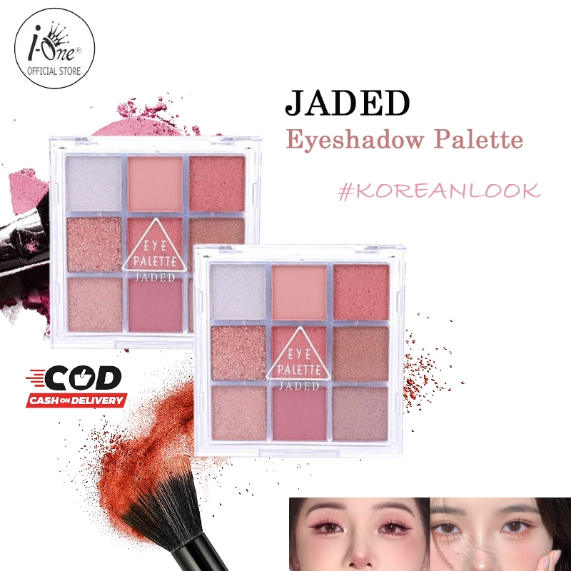 Jual JADED Eyeshadow Palette 9 Warna Korean Look Glitter Cherry ...