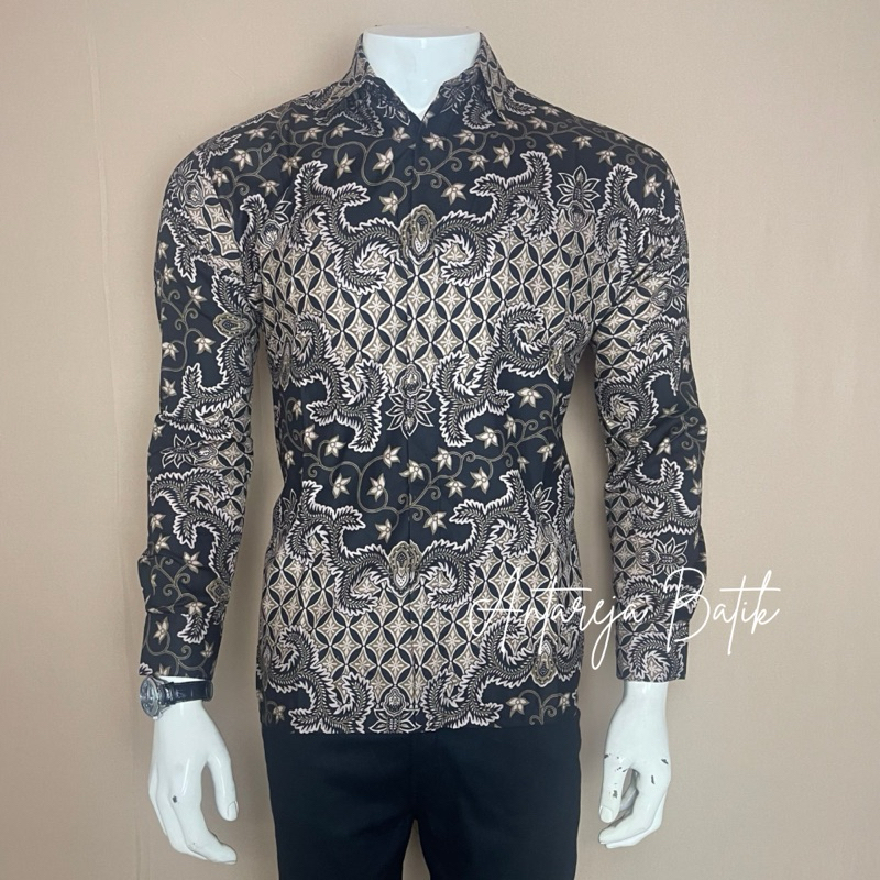 Jual Kemeja batik pria motif jalu hitam | Shopee Indonesia