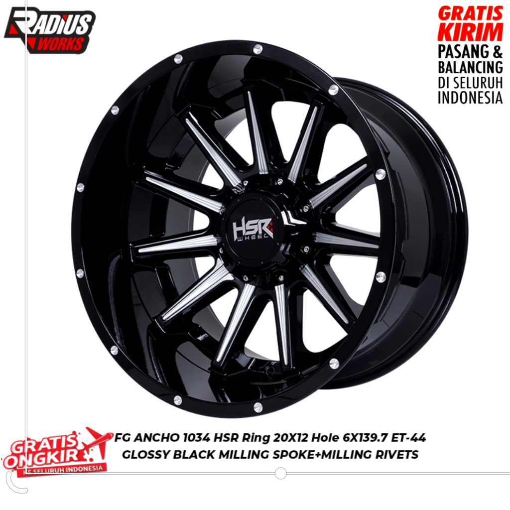 Jual velg mobil R20 lebar 12 inch hummer h3 hardtop lc prado raptor dll ...