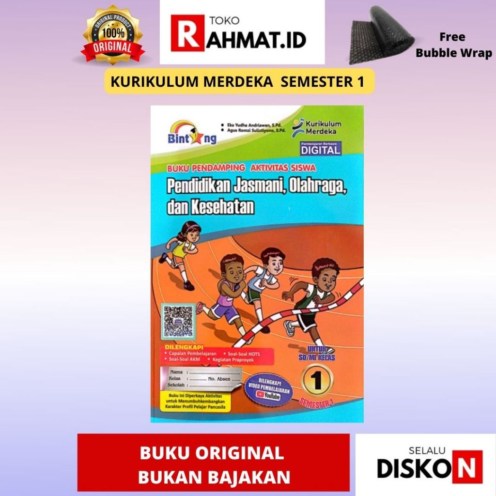 Jual PJOK KELAS 1 PENERBIT BINTANG SEMESTER 1 2 COVER BARU PENERBIT ...