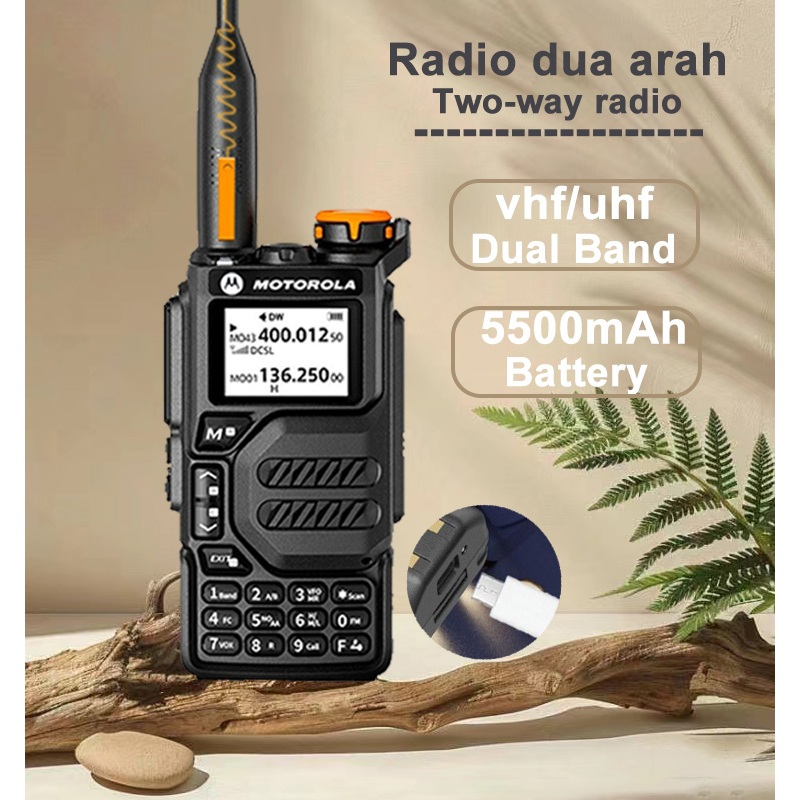 Jual MOTOROLA HT Walkie-Talkie V/U Radio dua arah Dual band Handy Talky Walky X8 Jarak jauh 15KM ...