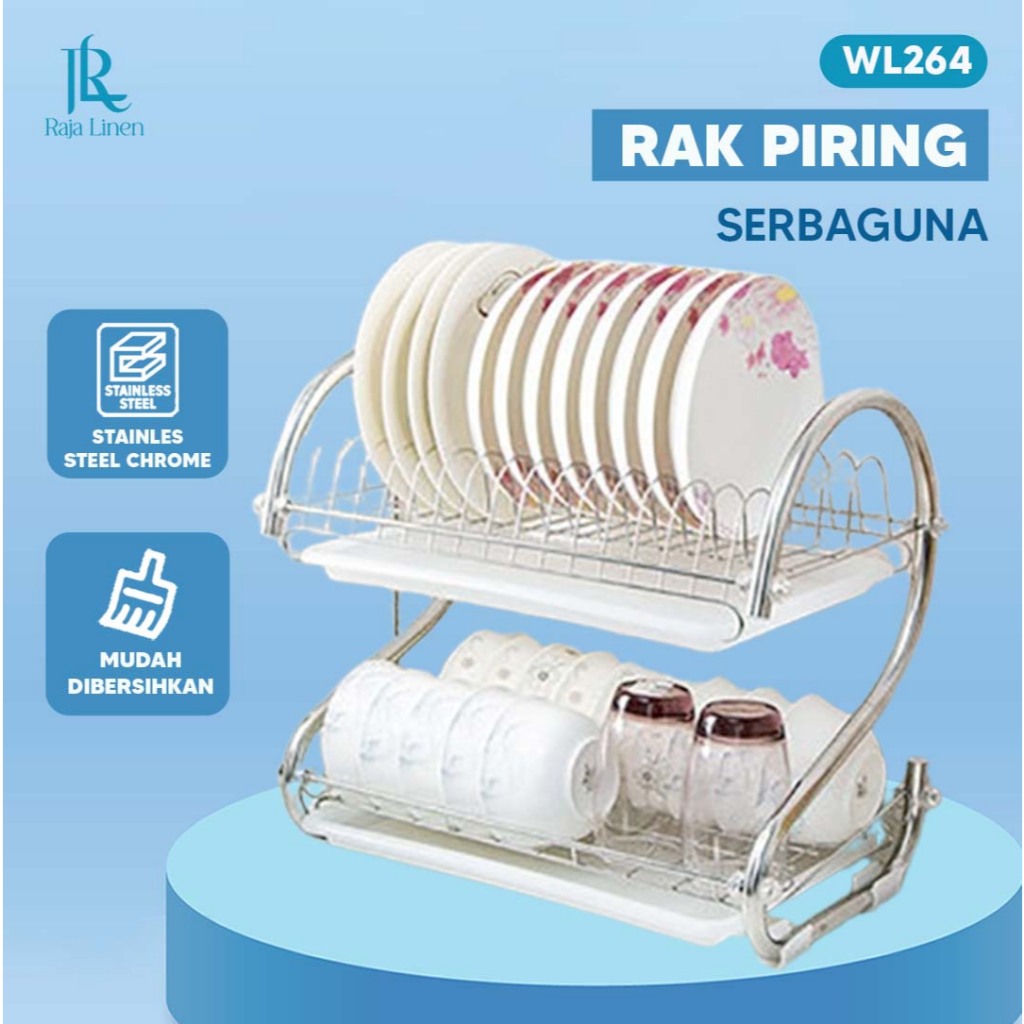 Jual Rak Piring Stainless 2 Susun Rak Peralatan Dapur 2 Tingkat ...