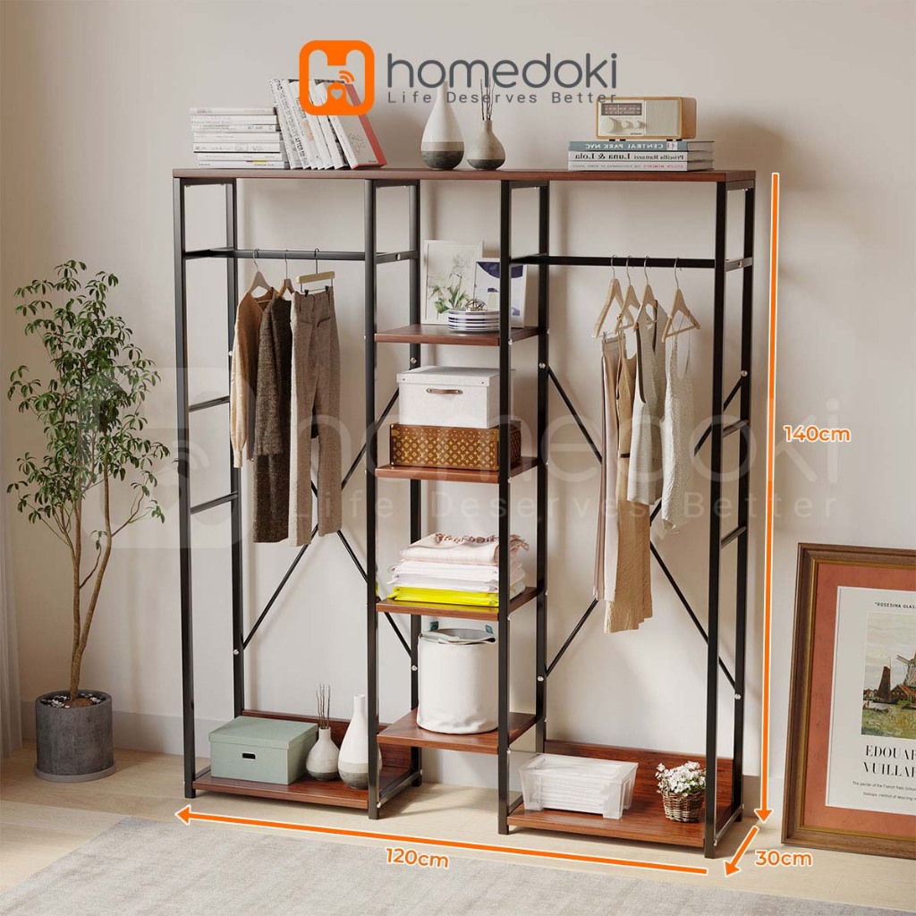 Jual Homedoki Rak Baju Gantung / Stand Hanger / Rak Baju / Rak Pakaian ...
