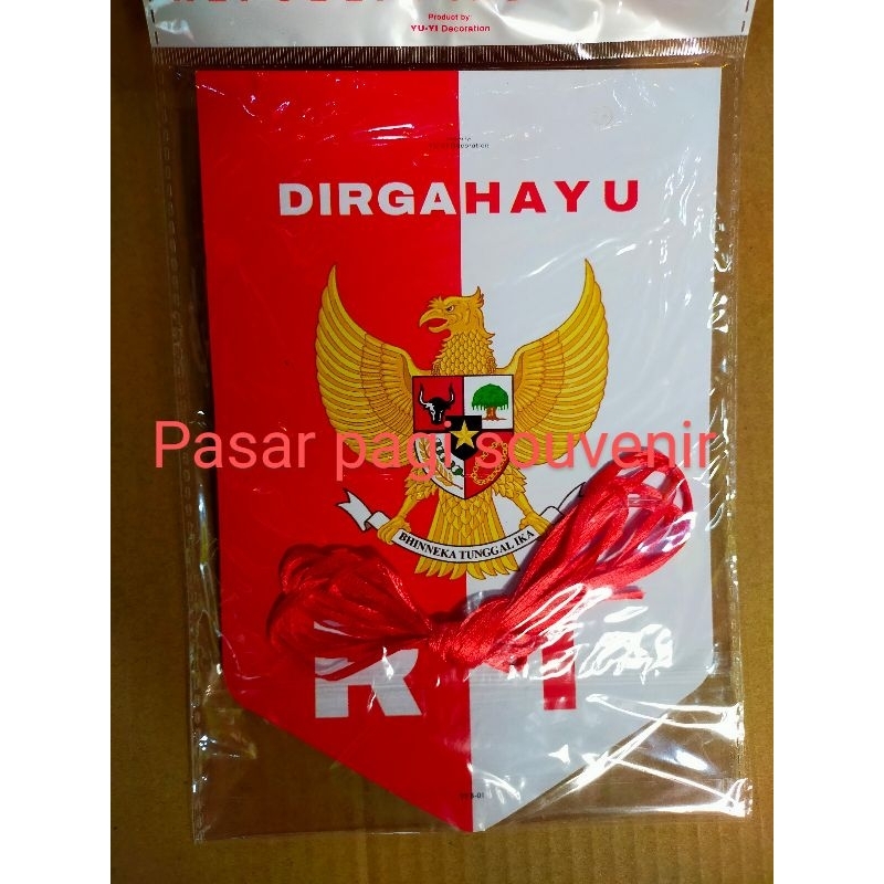 Jual BANNER KARTON DIRGAHAYU 2 MUKA/hiasan dekorasi aksesoris merah ...